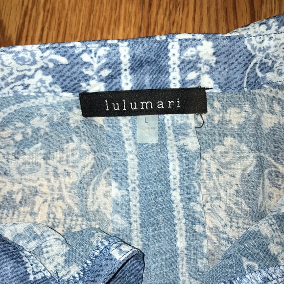 Lulumari | Tops | Lulumari Bandana Chambray Print Gauzy Tunic Top ...